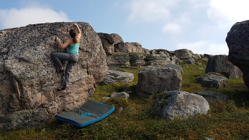 Climbing in Boundary Boulders, Quebec