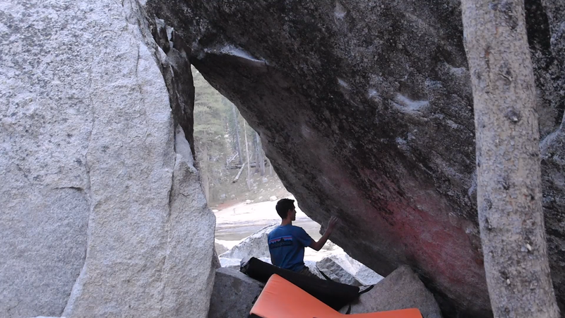 Climbing in Mantel Boulder, Yosemite National Park