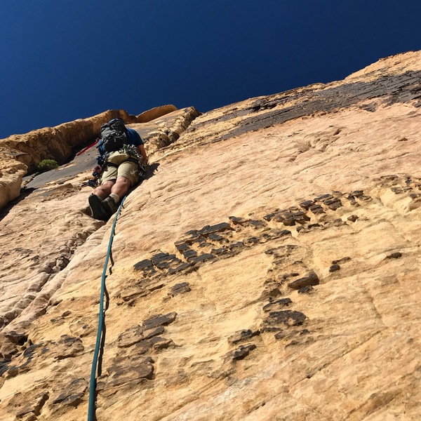 Sam Boyce on the Upper hand crack pitch.
