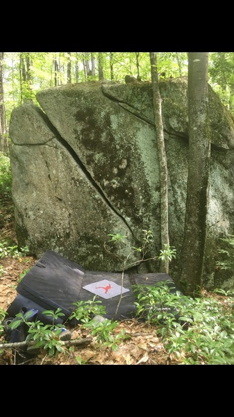 Climbing in Split Boulder, Merrimack Valley