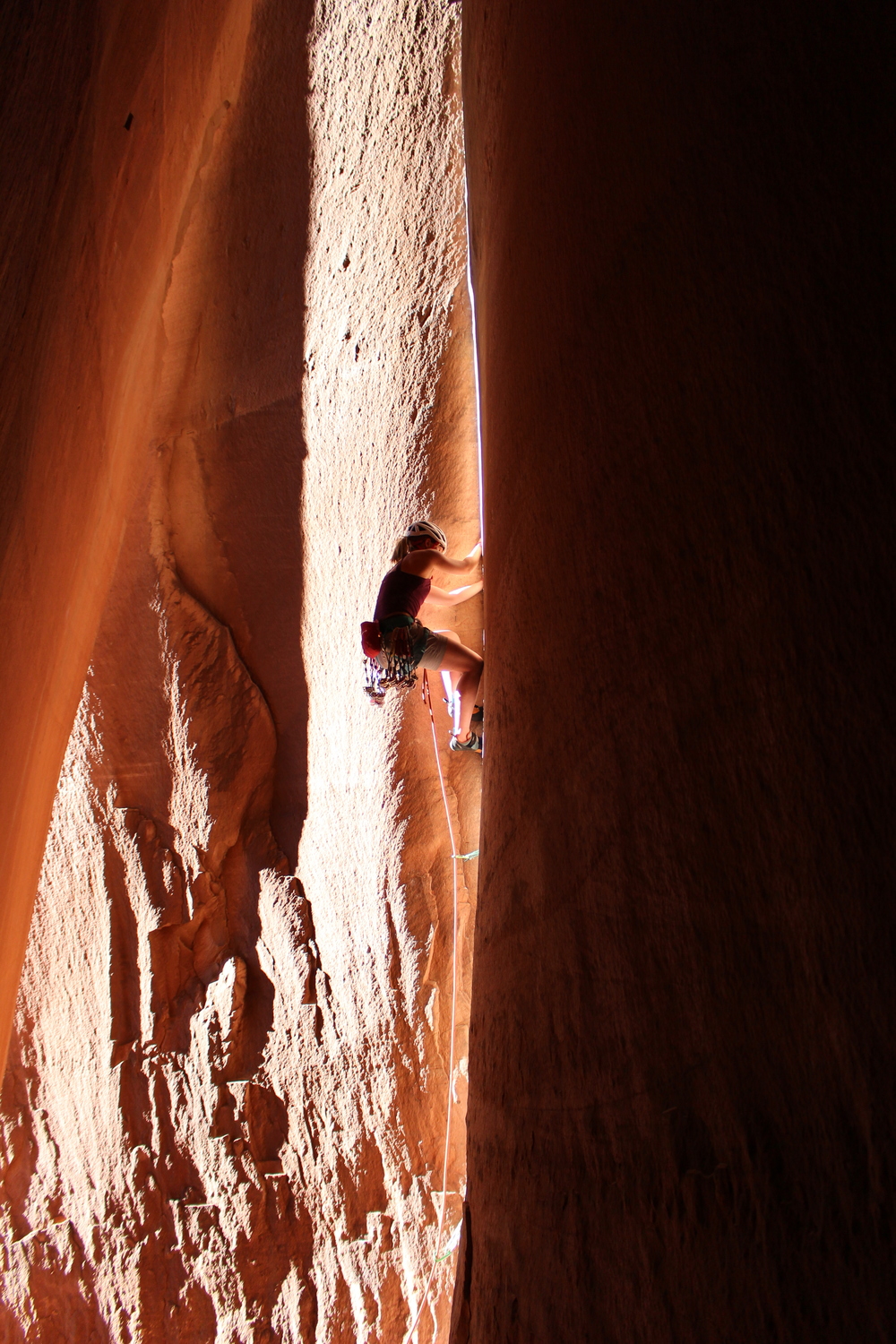 Erin starting off on the Cave Route