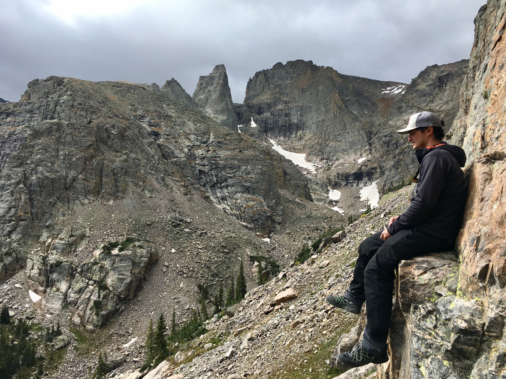 View of the Gash and NE side of Sharkstooth.