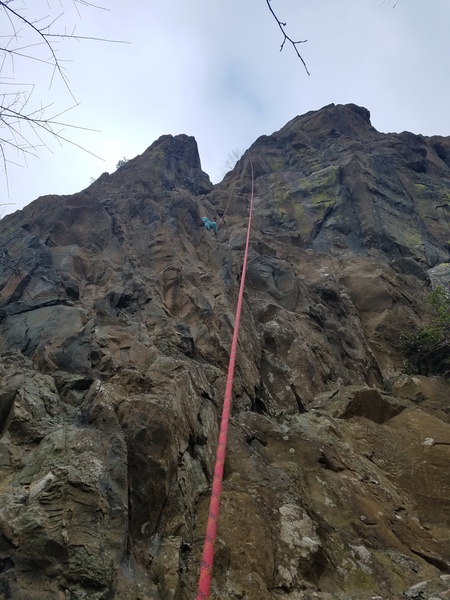 The route set up by the boulder anchor in my last photo