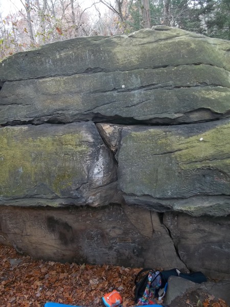 Climbing in The Broken Boulder, Northeast Ohio