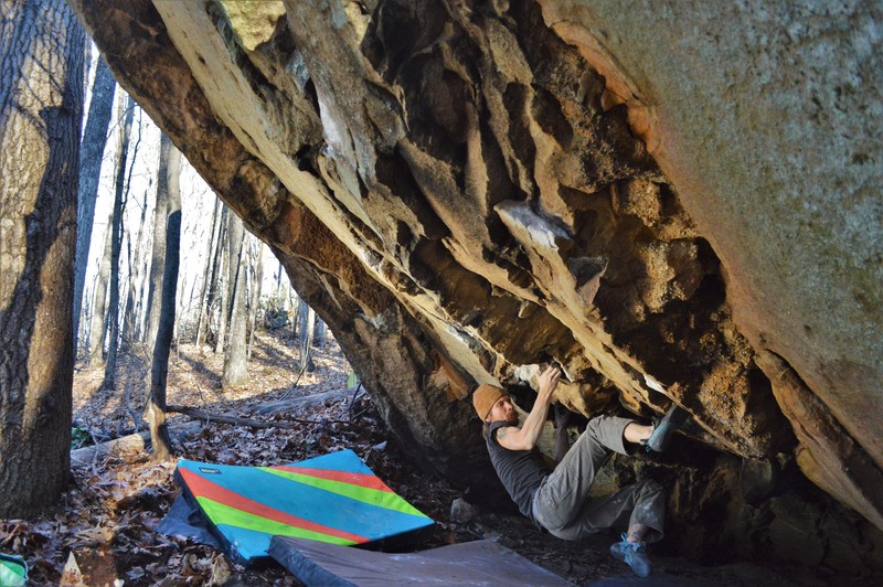 Climbing in Ultra Boulder, Southwest Virginia (Appalachia)