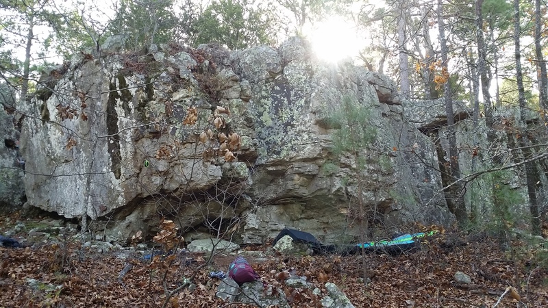 Climbing in Breakfast Boulders, SE Oklahoma