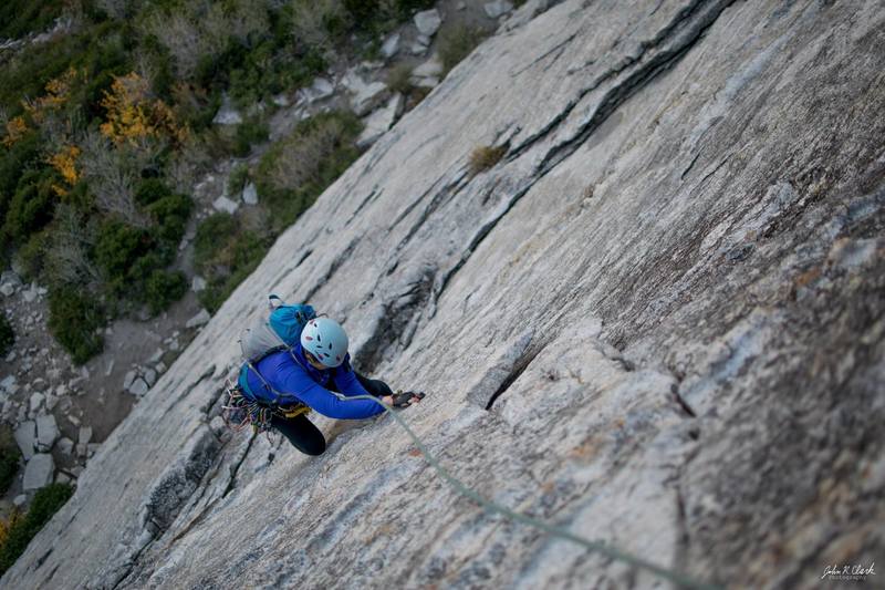 Thuy on the fun layback ridges