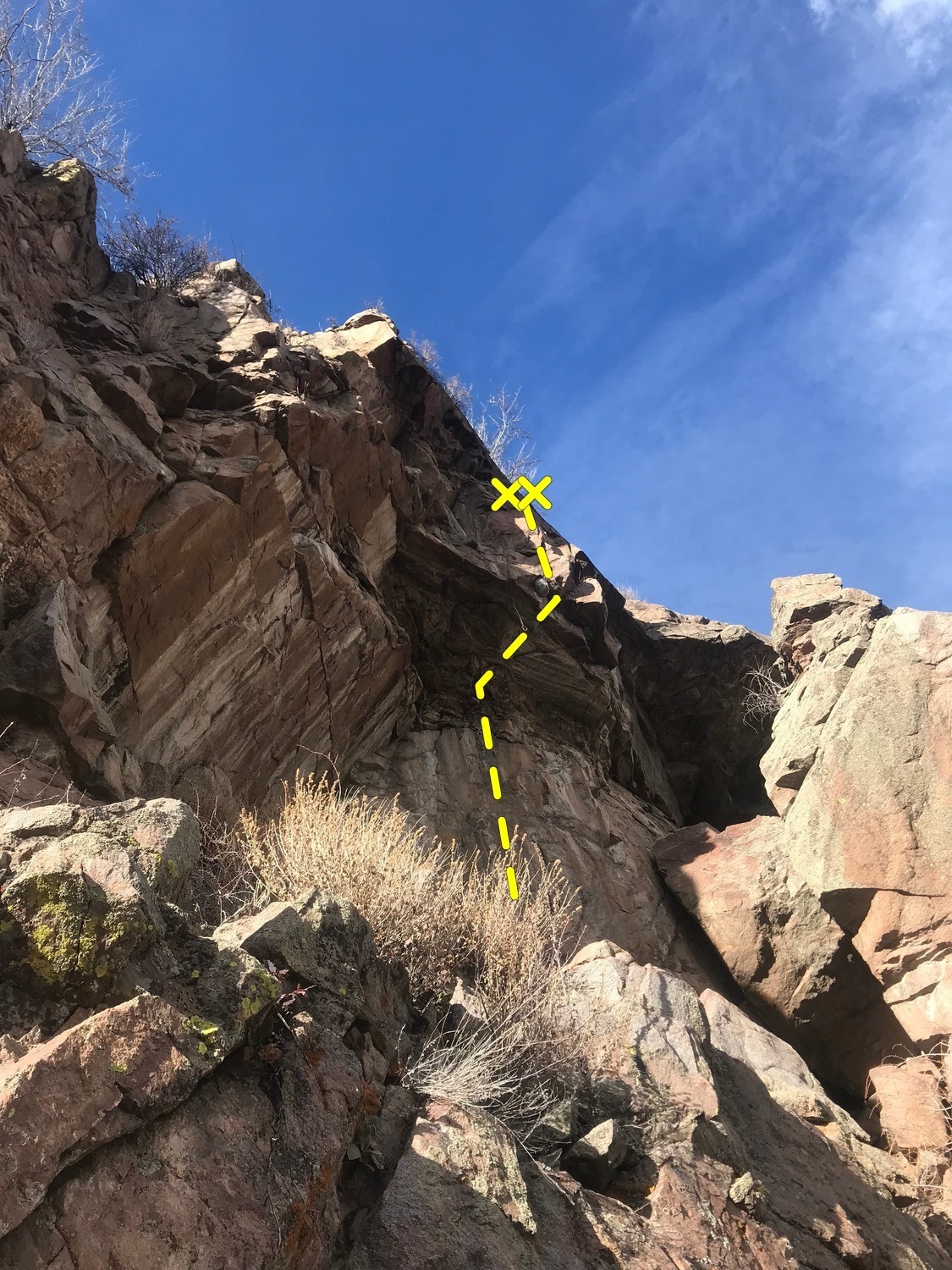 Follow the bolt line up the slab to the roof, then watch the beehive as ...