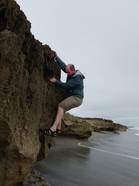 Steve climbing at Blowing Rock Preserve