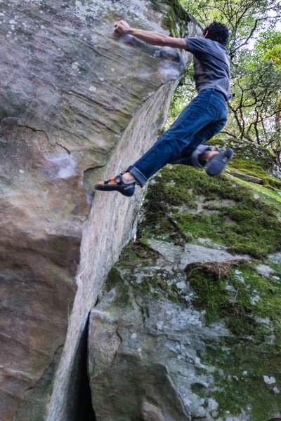 Logan Medina flying wild on Sharma's Arete V9. Photo by Dalton Johnson ...