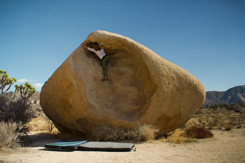 Bouldering in The Womb, Joshua Tree National Park