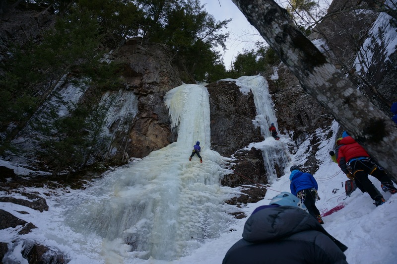 Climbing in Humphrey's Ledge, * NH Ice and Mixed