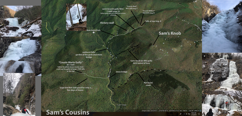 Climbing in Sam's Knob Ice Climbing, 1. Southern Mountains Region