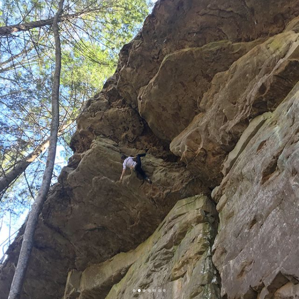 Getting flexy with the heel hooks in the roof on a free-solo ascent of ...