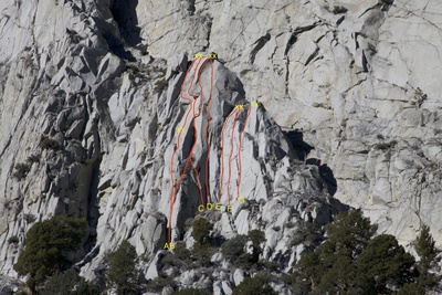 Rock Climbing in Magnus Pillar, Sierra Eastside