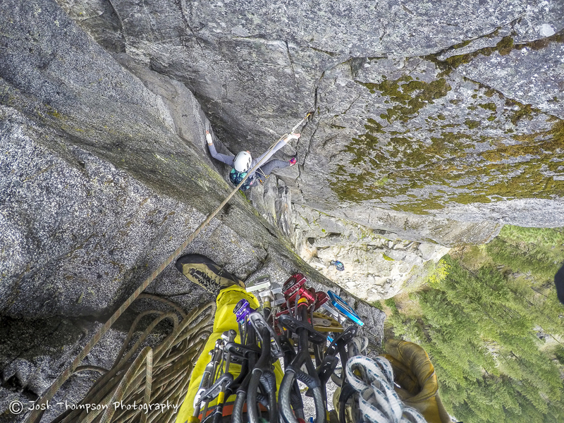Looking down from the top of Jello Tower (1st pitch)