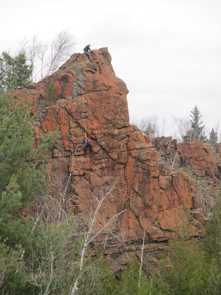 Rock Climbing in Hooper Garnet mine, Adirondacks
