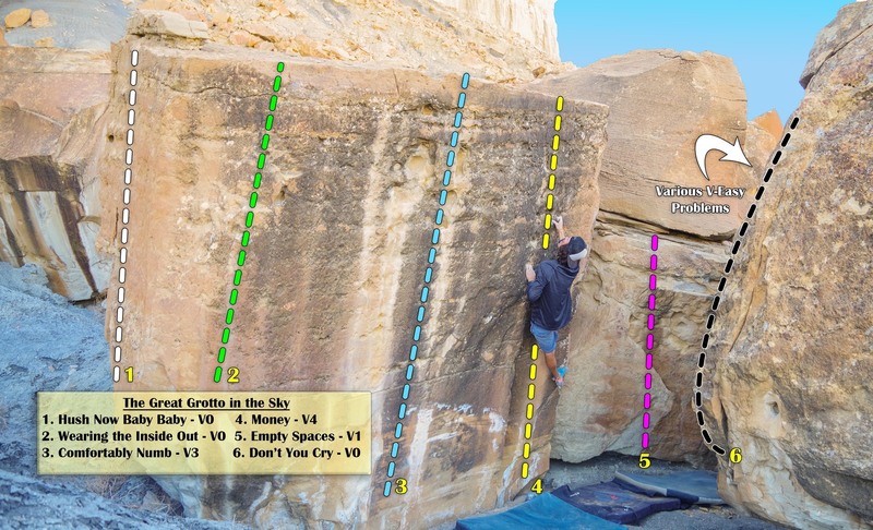 Bouldering in The Grotto, South Central Utah