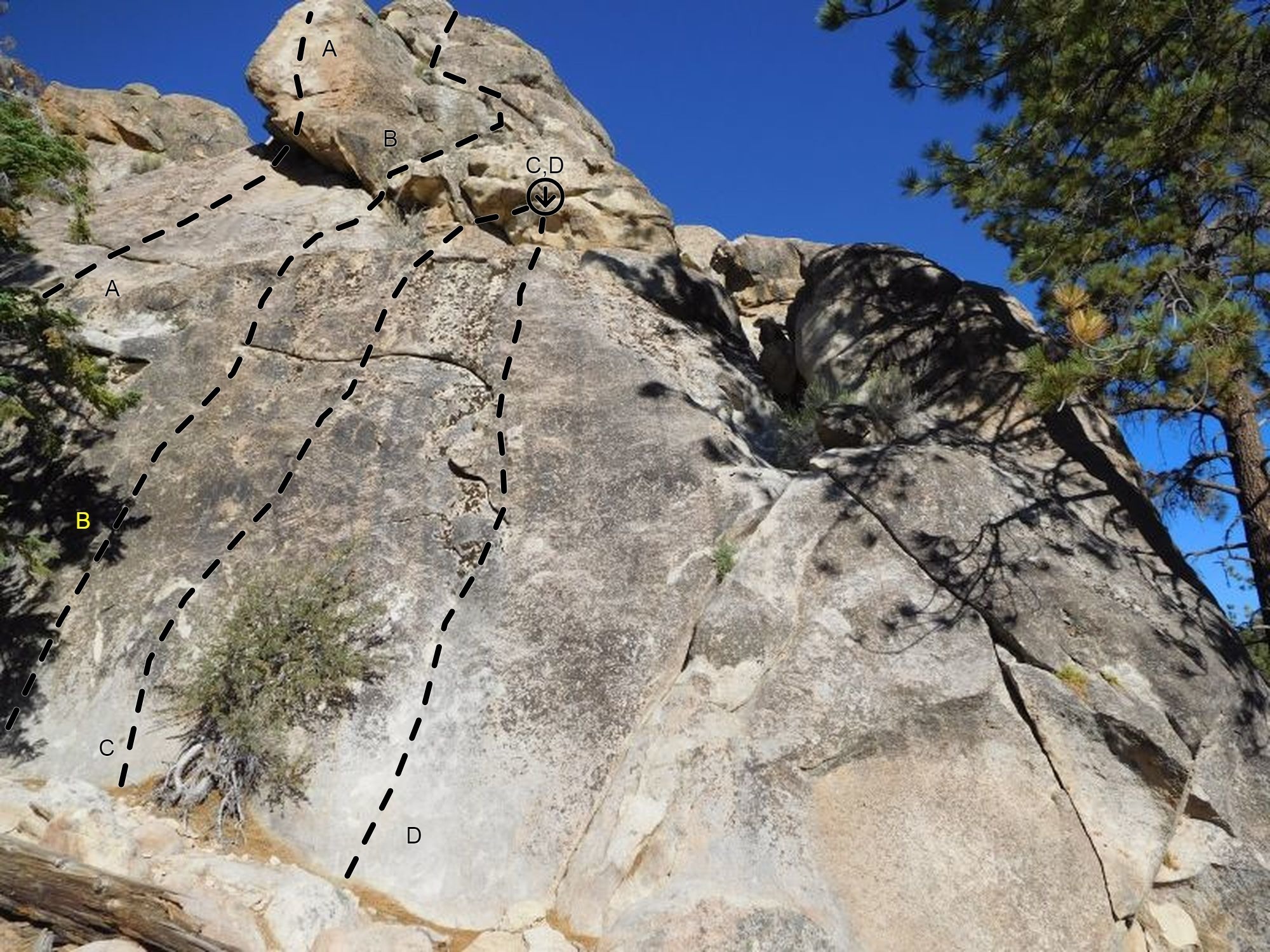 Motherlode Rock (East Face Right), Holcomb Valley Pinnacles A. Out of ...