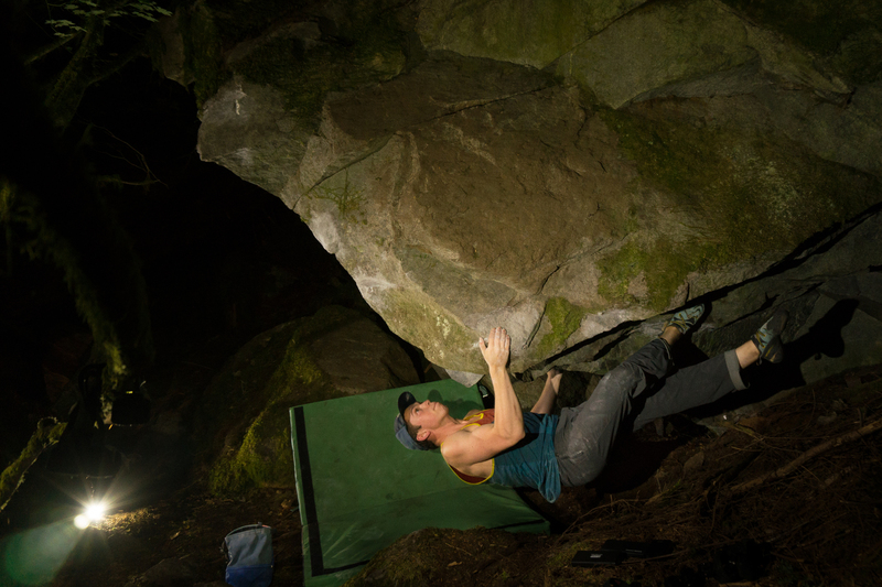 Climbing in Rhino Chin Boulder, Central-West Cascades & Seattle