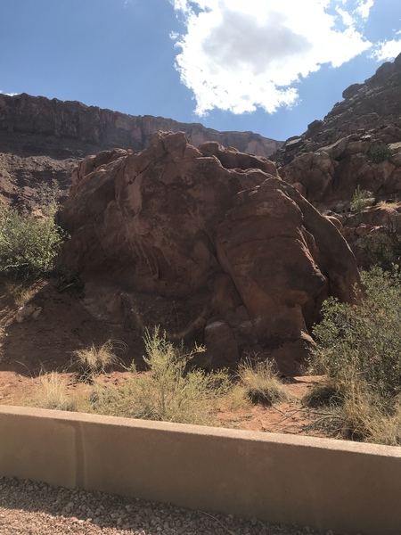 Climbing in Entrance Boulder, Southeast Utah