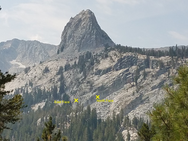 The Dike Wall can be seen here at the base of Crystal Crag.