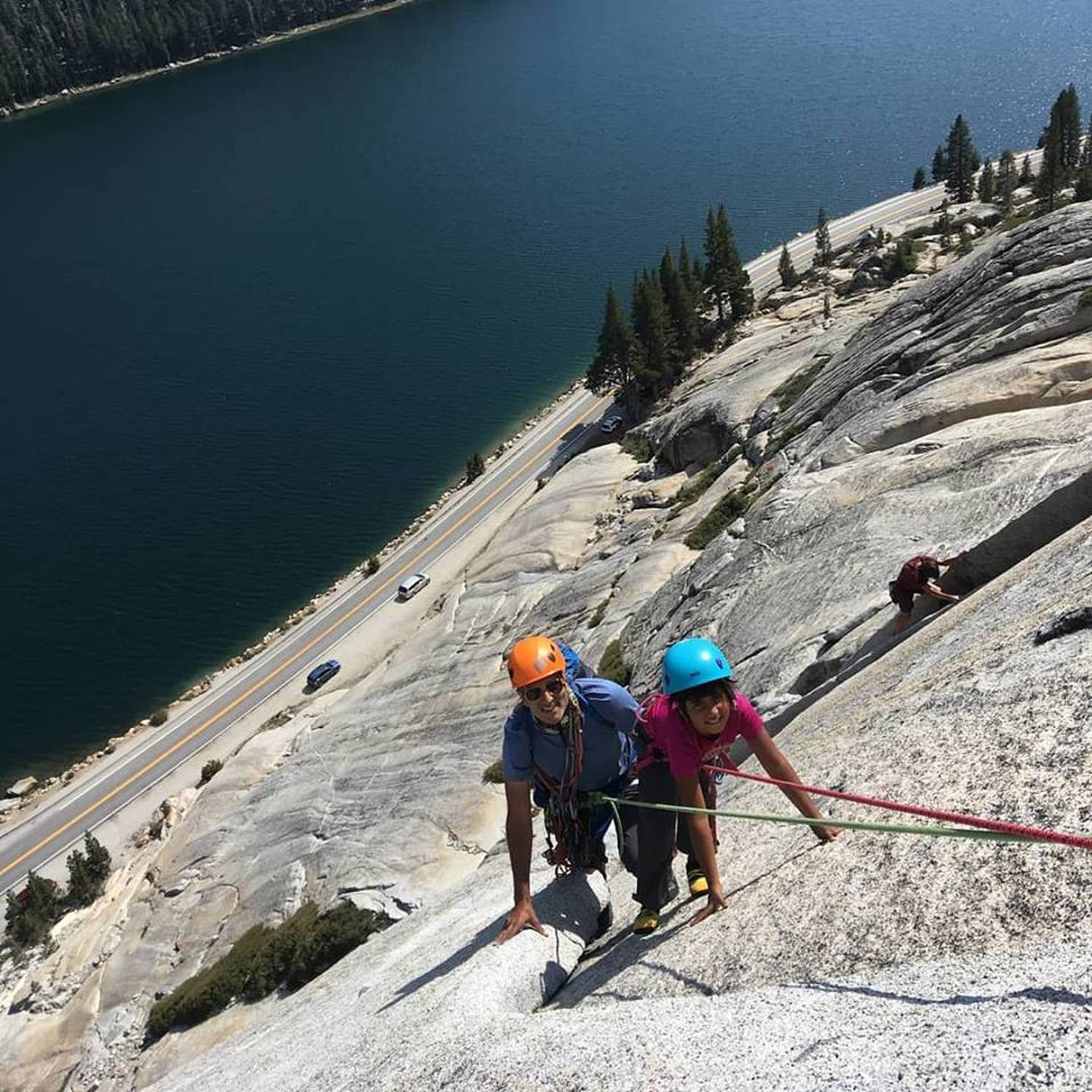 Climbing the Flake with my daughter Ayana - guided by Miranda Oakley