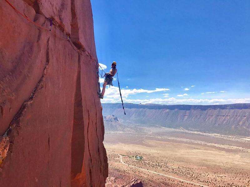 Jackson Marvell on the second ascent of The Bjornstad Traverse. Aug 2017.