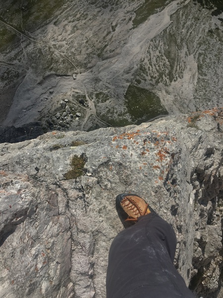 I thought the route had great exposure. One side looks down a deep dark ...