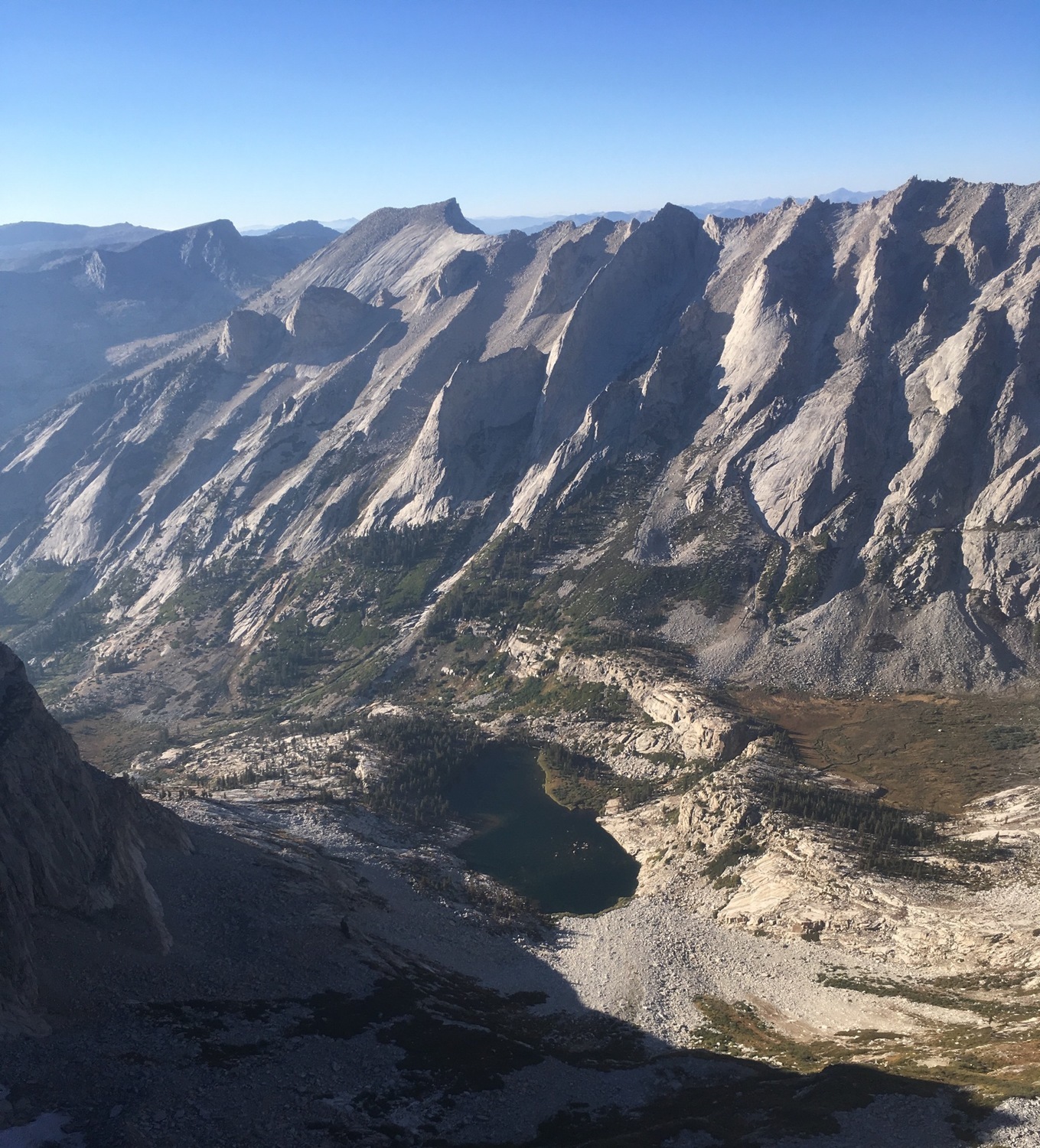 The Prism and Saber ridge in the center. Tamarack Lake. As viewed from ...
