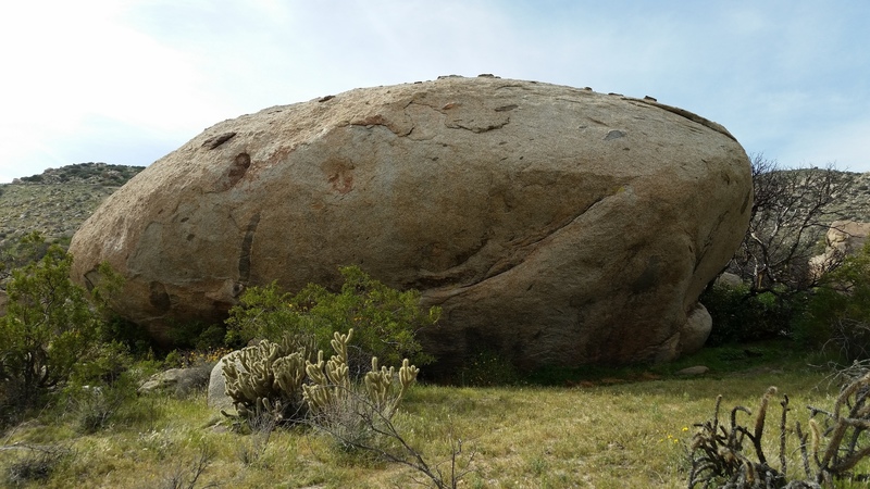 Climbing in Rusty Lews Boulder, San Diego County