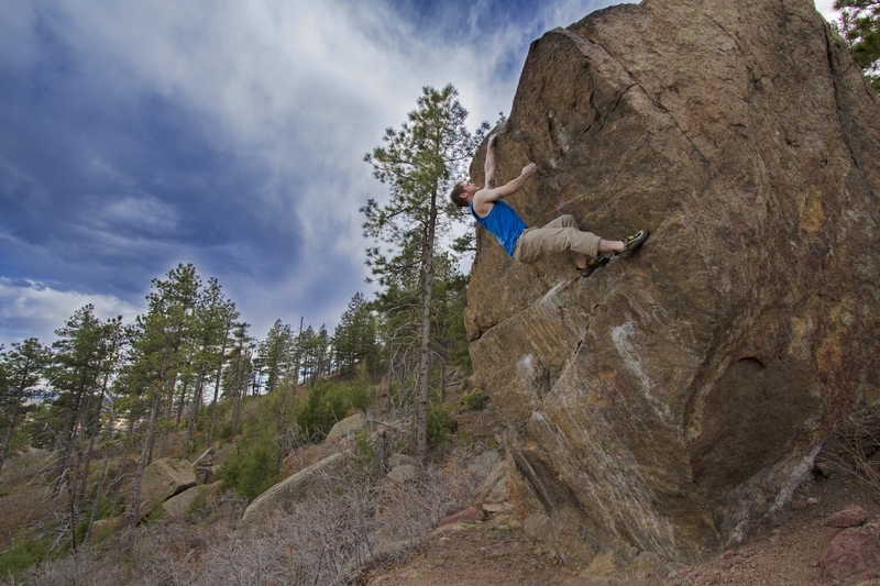 Climbing in Skull Crusher Boulder, Colorado Springs