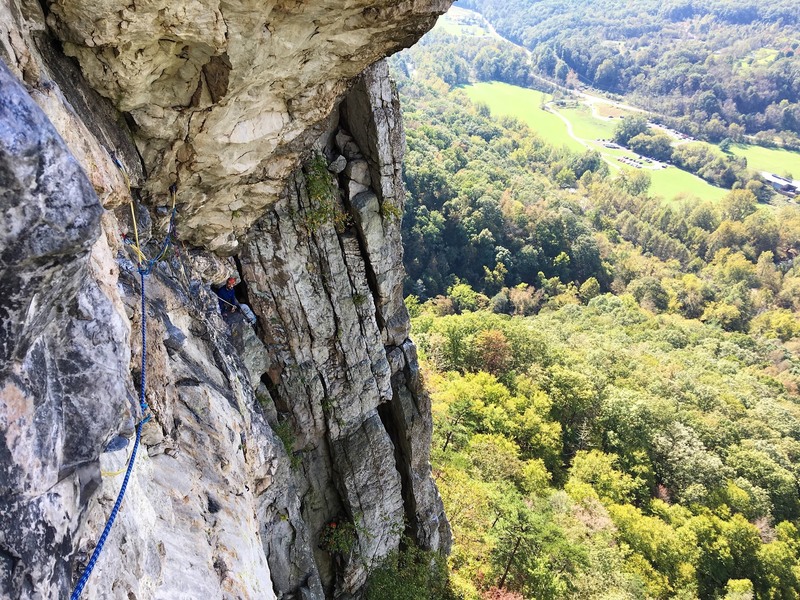 Taken from the hanging belay after the second pitch of Pleasant Overhangs.