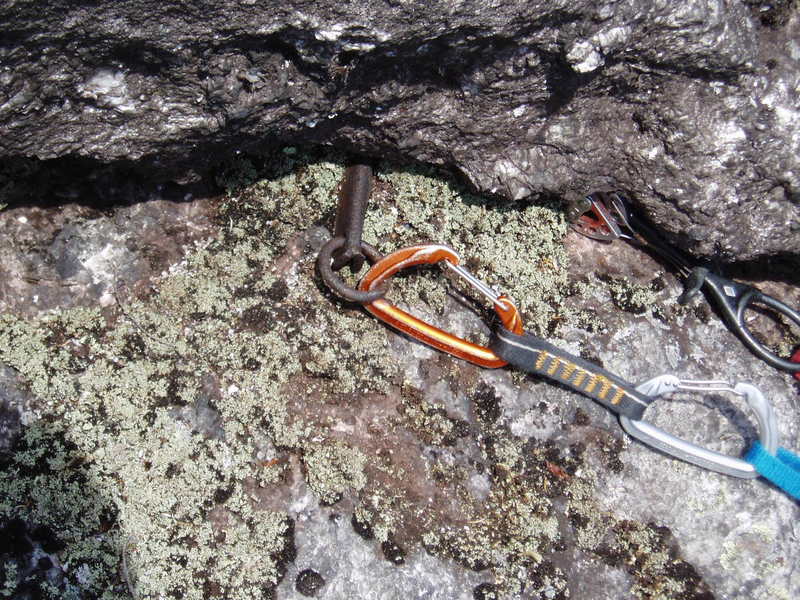 Historic old Piton at Hank Chinos belay