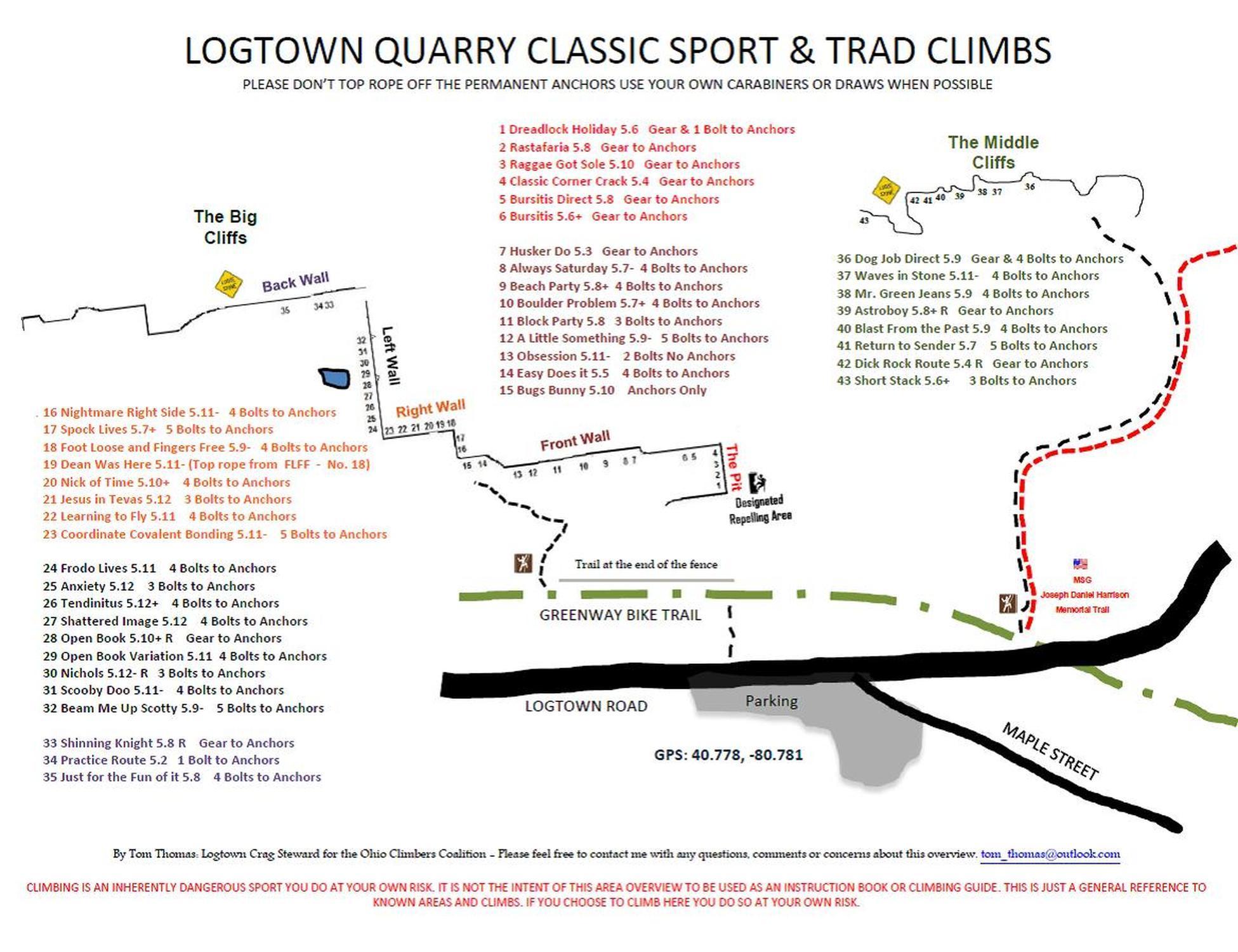 Classic Logtown sport and trad climbs enjoy..