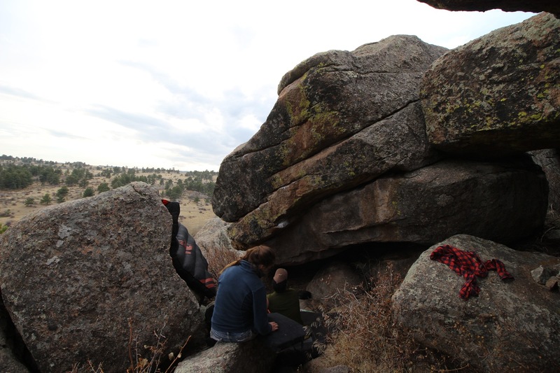 Turd Farmer is the central line on the boulder that starts on the jug ...