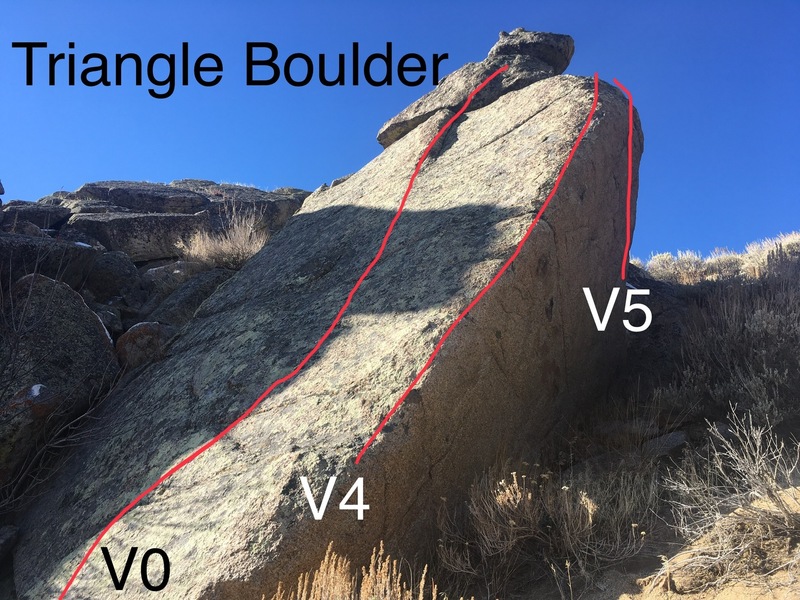 Climbing in Triangle Boulder, Central Idaho