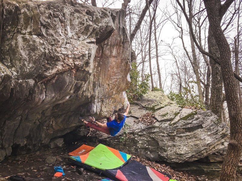 Climbing in Moore's Wall (Bouldering), Moore's Wall