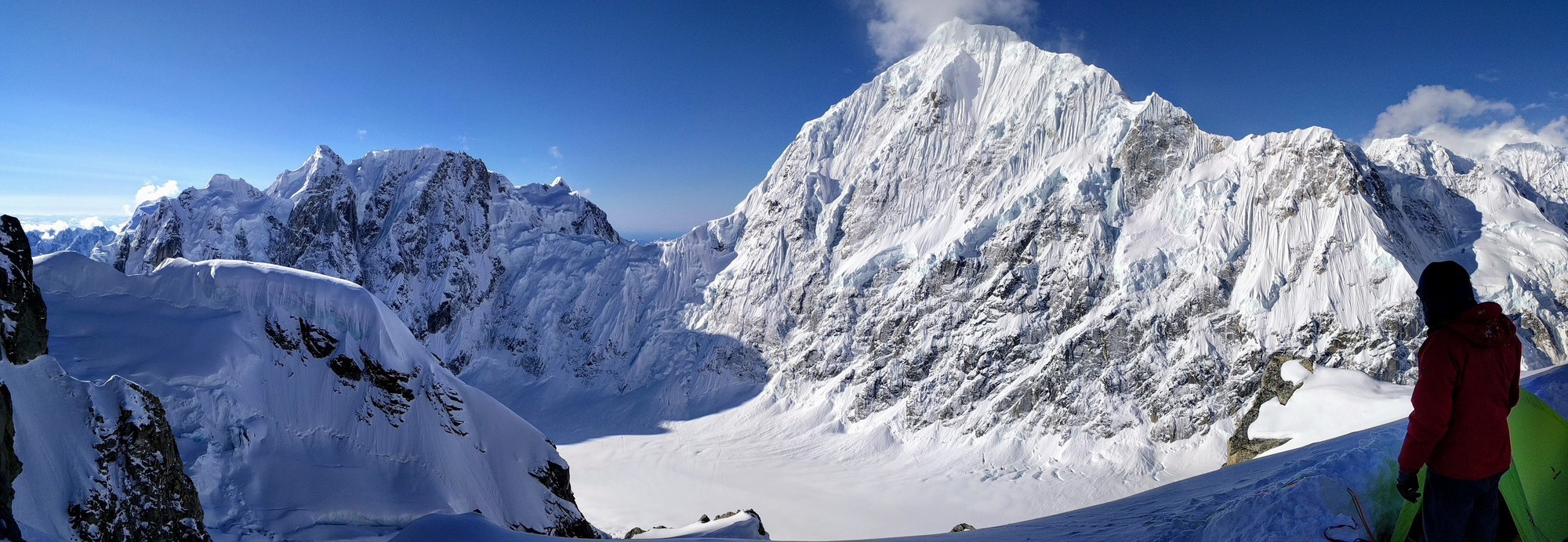 The North Face of Mt. Huntington taken from camp at the 1st col on 11,300.