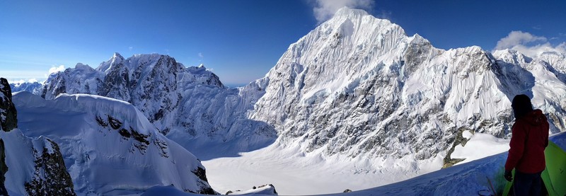 The North Face of Mt. Huntington taken from camp at the 1st col on 11,300.