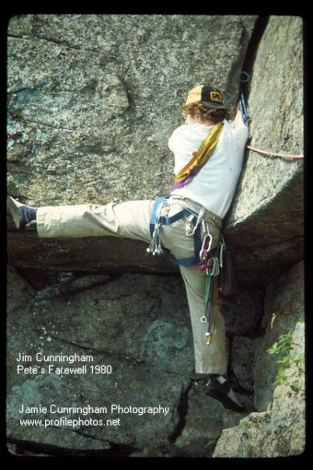 Jim Cunningham climbs Pete's Farewell in 1980. Photo by: Rich Leswing