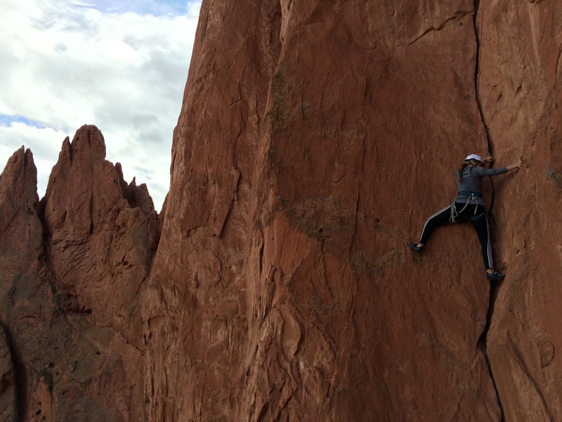 Rock Climb Snuggles to Fall Crack, Colorado Springs