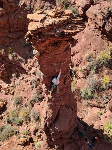 Rock Climb Right Alien, Southeast Utah
