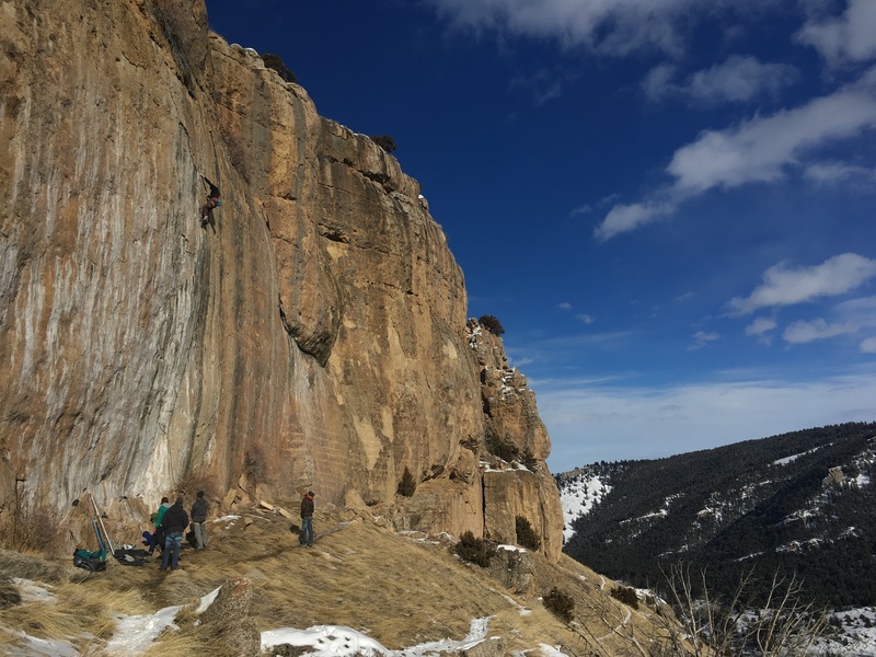 Rock Climb Blushing Crow, Sinks Canyon