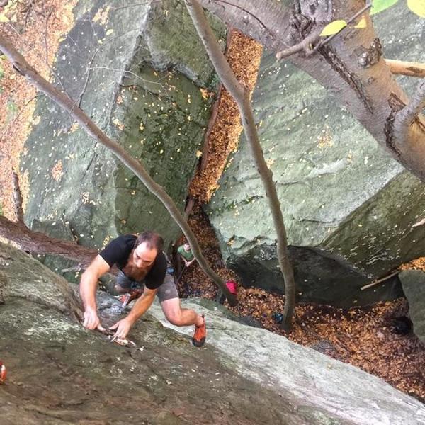 Stephen Patton on Saint's Prayer 5.11c
