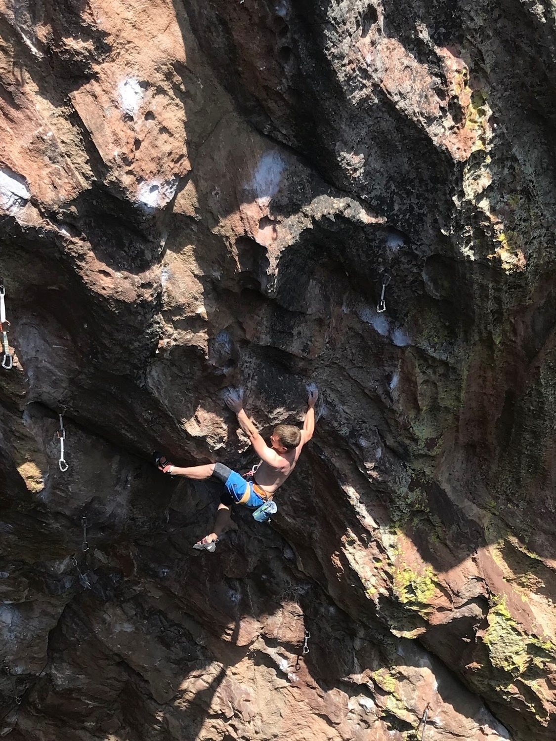 Doing the alternate bouldery move to the left!