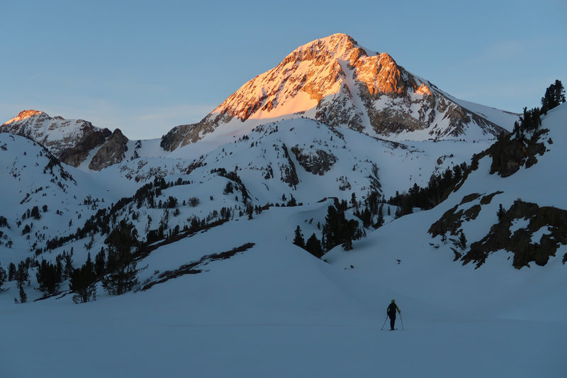 Skiing to Red Slate Mountain in the spring