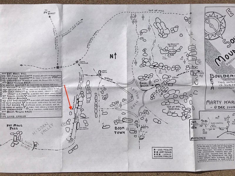 Bouldering in Rock Tunnel Area, Central Arizona