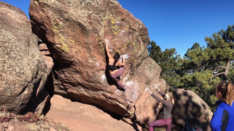 Climb First Overhang, Boulder