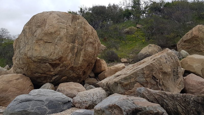 Climbing in Scary Landing Boulder, Long Island